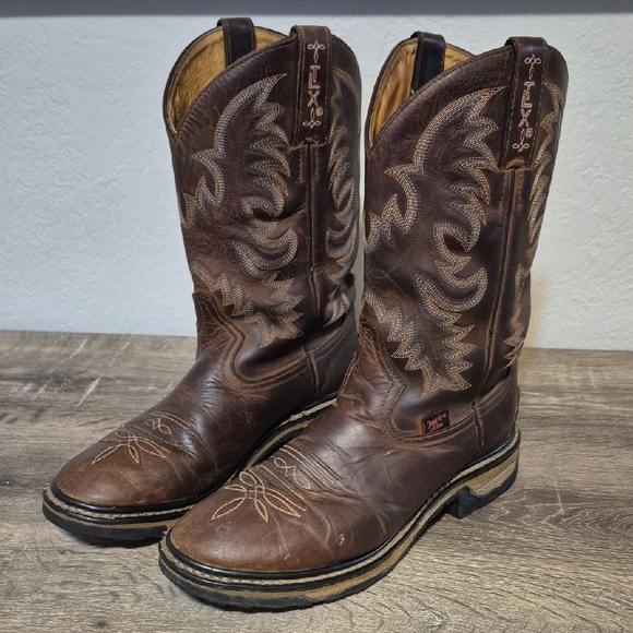 Tony Lama | Shoes | Tony Lama Tlx Brown Cowboy Work Boots With ...